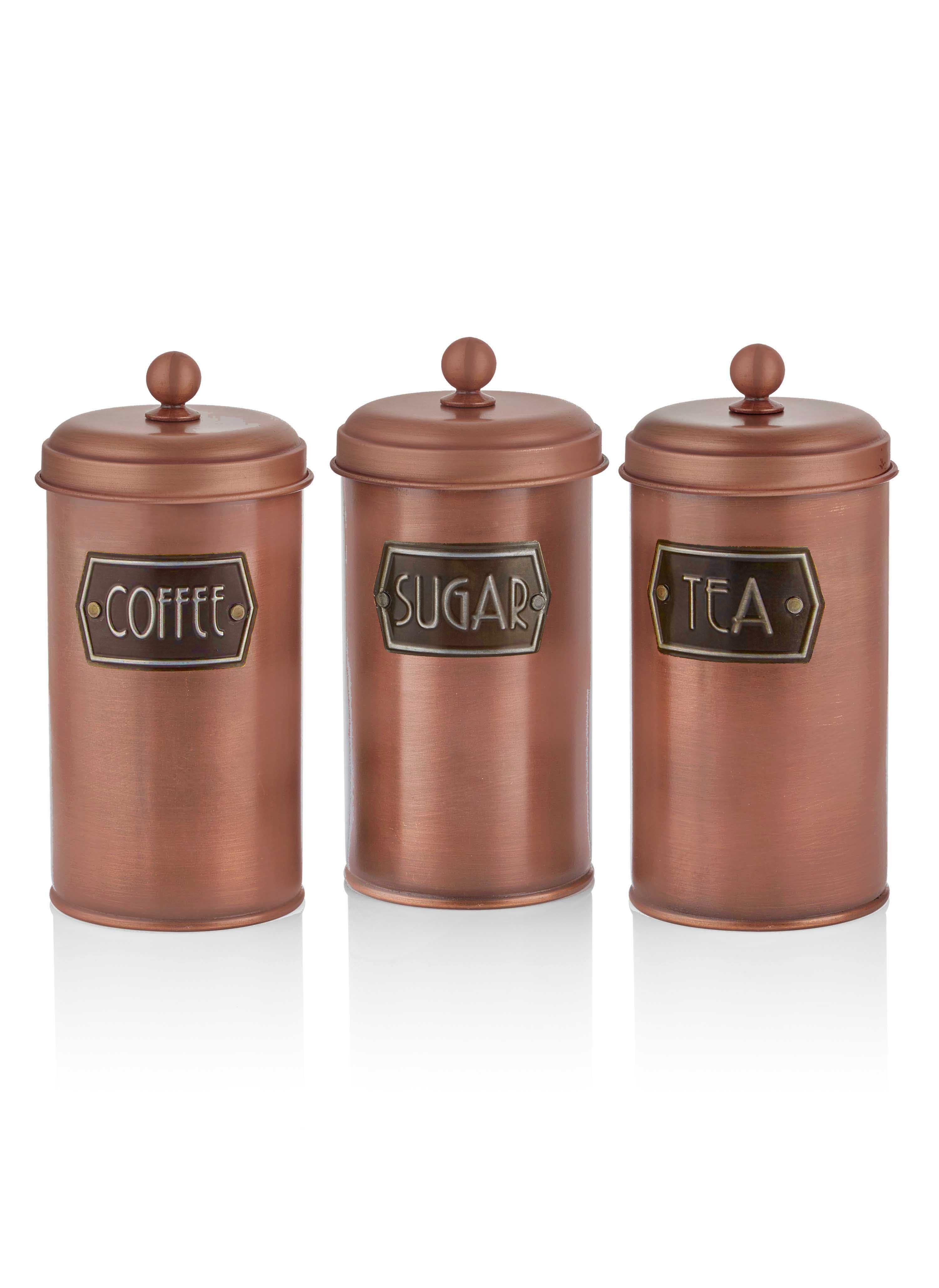 Copper Coffee, Tea, And Sugar Jar Set - 22 cm (H) – The Mia UK